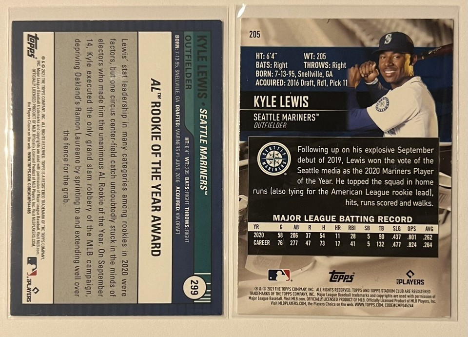 Kyle Lewis 2 Card Lot. Seattle Mariners | eBay
