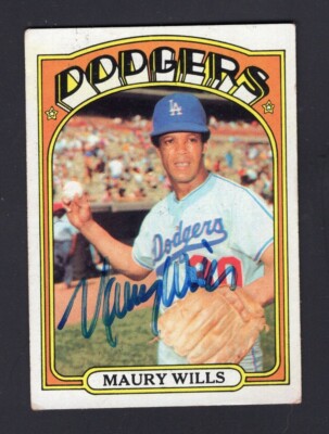 1972 Topps Maury Wills Los Angeles Dodgers Autographed card #437 | eBay