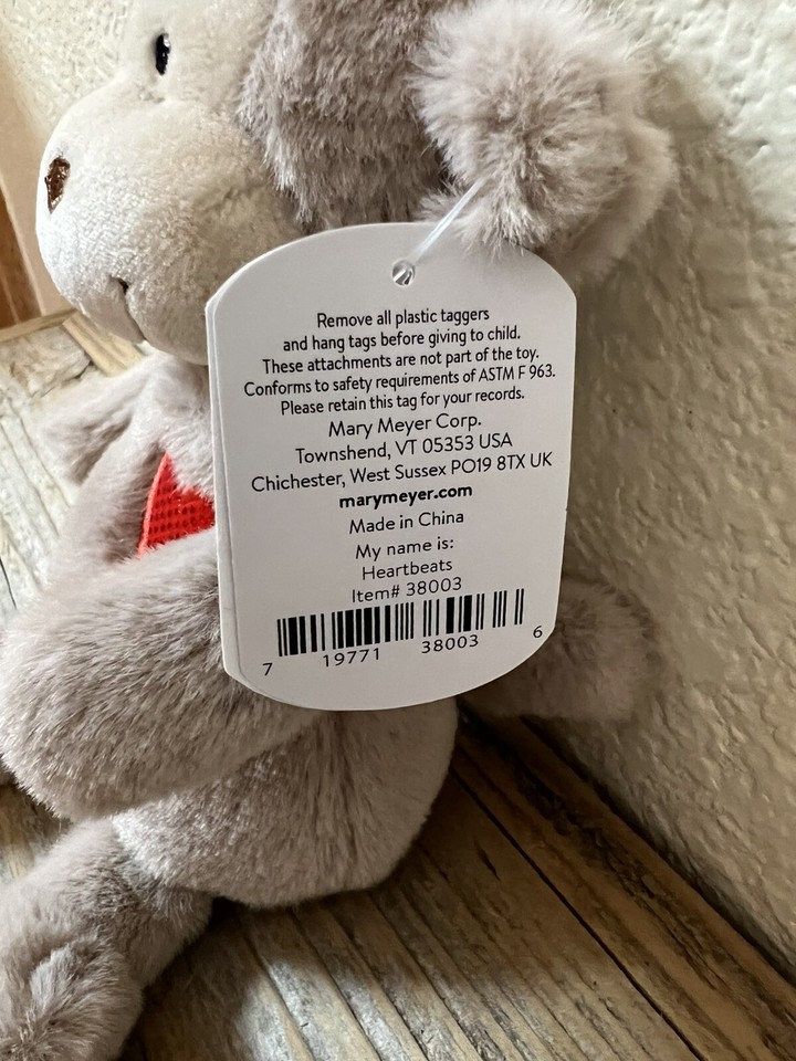 MARY MEYER PLUSH MONKEY LOVEY HEARTBEATS 7.5” NEW WITH TAGS | eBay