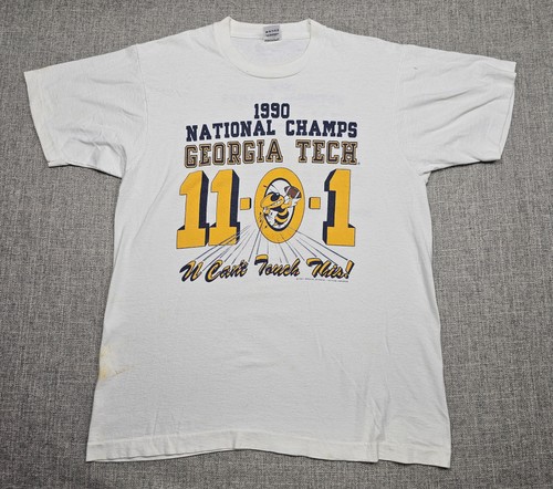Vintage Georgia Tech Shirt Mens Large White NCAA Football National ...