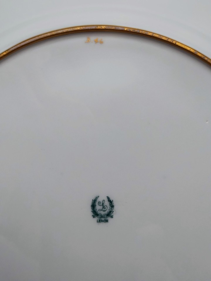 Antique Lenox Cabinet Dinner Plate Cobalt Blue & Gold Encrusted Pattern ...