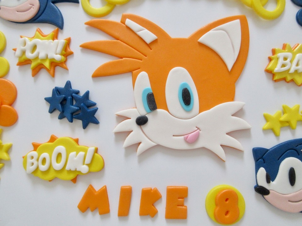 Sonic The Hedgehog Tails Cake Topper Personalised Large Edible Tails ...