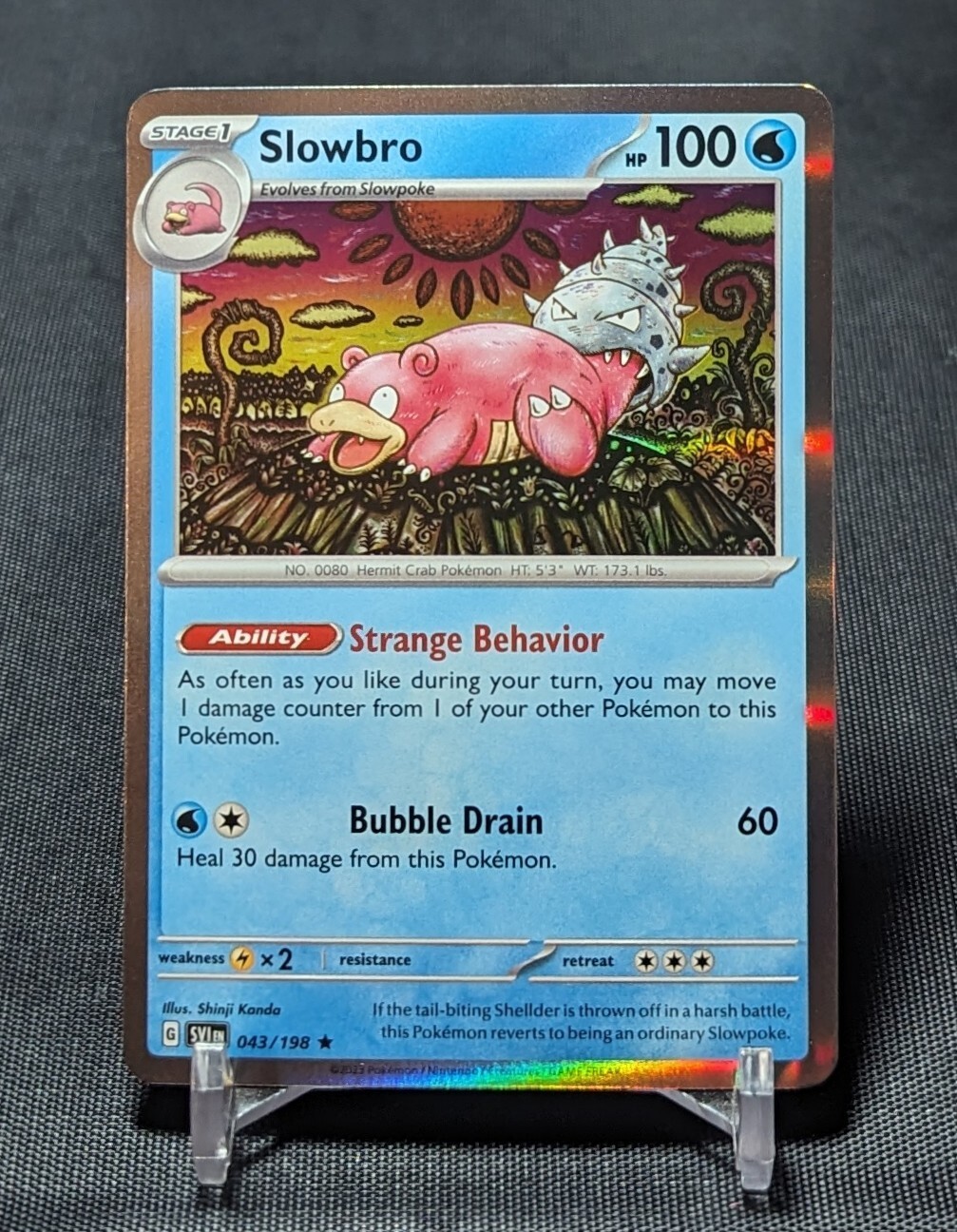 Slowbro Rare Holo Water Scarlet & Violet Base Set Pokemon TCG Card 043/ ...