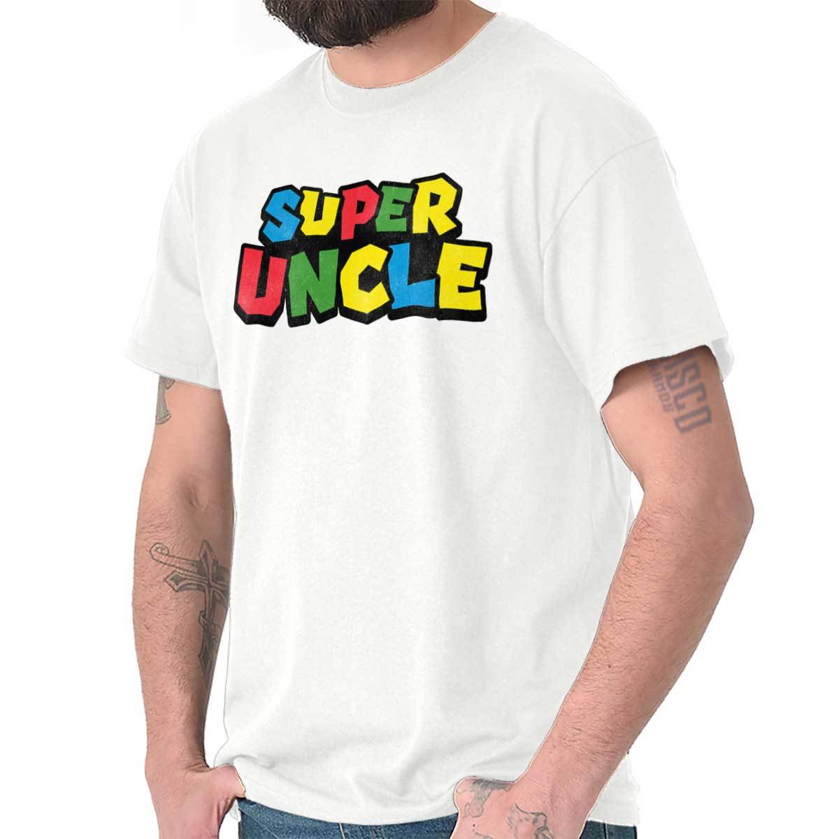 Super Uncle Video Gamer Pun Family Humor Mens Casual Crewneck T Shirts ...
