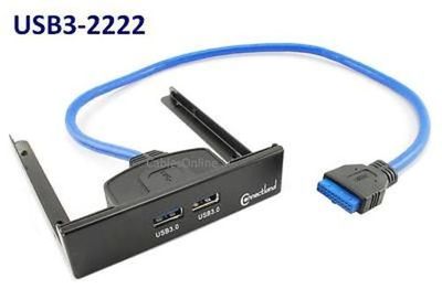 2-Port USB 3.0 SuperSpeed 3.5" Front Panel w/ Built-in 20-Pin Header ...