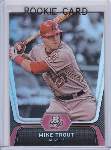 MIKE TROUT ROOKIE CARD Los Angeles Angels Baseball BOWMAN PLATINUM RC ...
