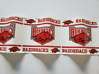 ARKANSAS RAZORBACKS NCAA PEEL & STICK WALLPAPER BORDER. 5'' X 15'. NEW ...