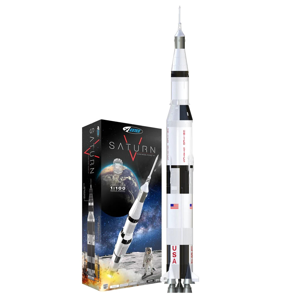 ESTES #1967 1/100 SCALE SATURN V FLYING MODEL ROCKET~NEW in BOX | eBay