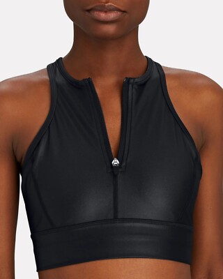 Bandier All Access Black Zip Front Racer Bra XS racer back | eBay
