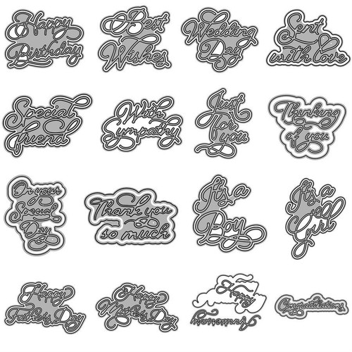 Warm Greeting Words Metal Cutting Dies Sentiment Cut Stencils Diy ...