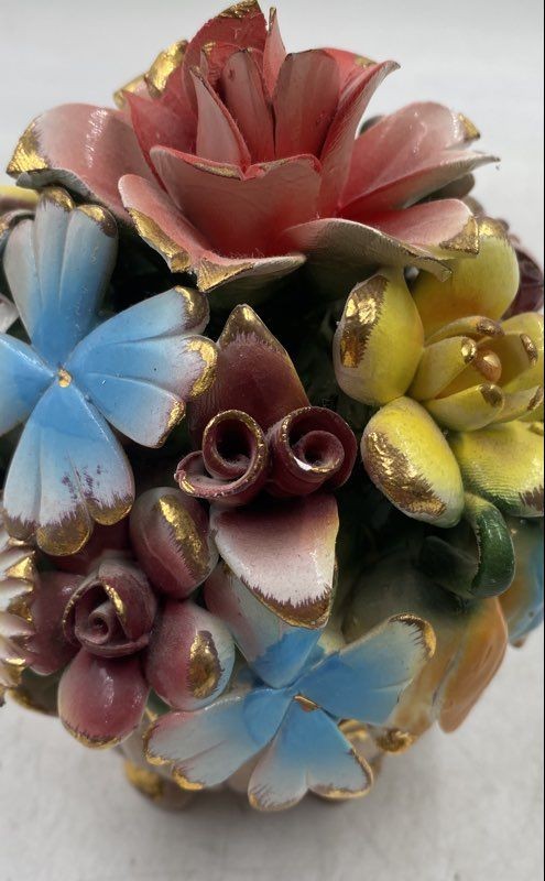Vintage Capodimonte Multicolor Italian Decorative Porcelain Flower ...