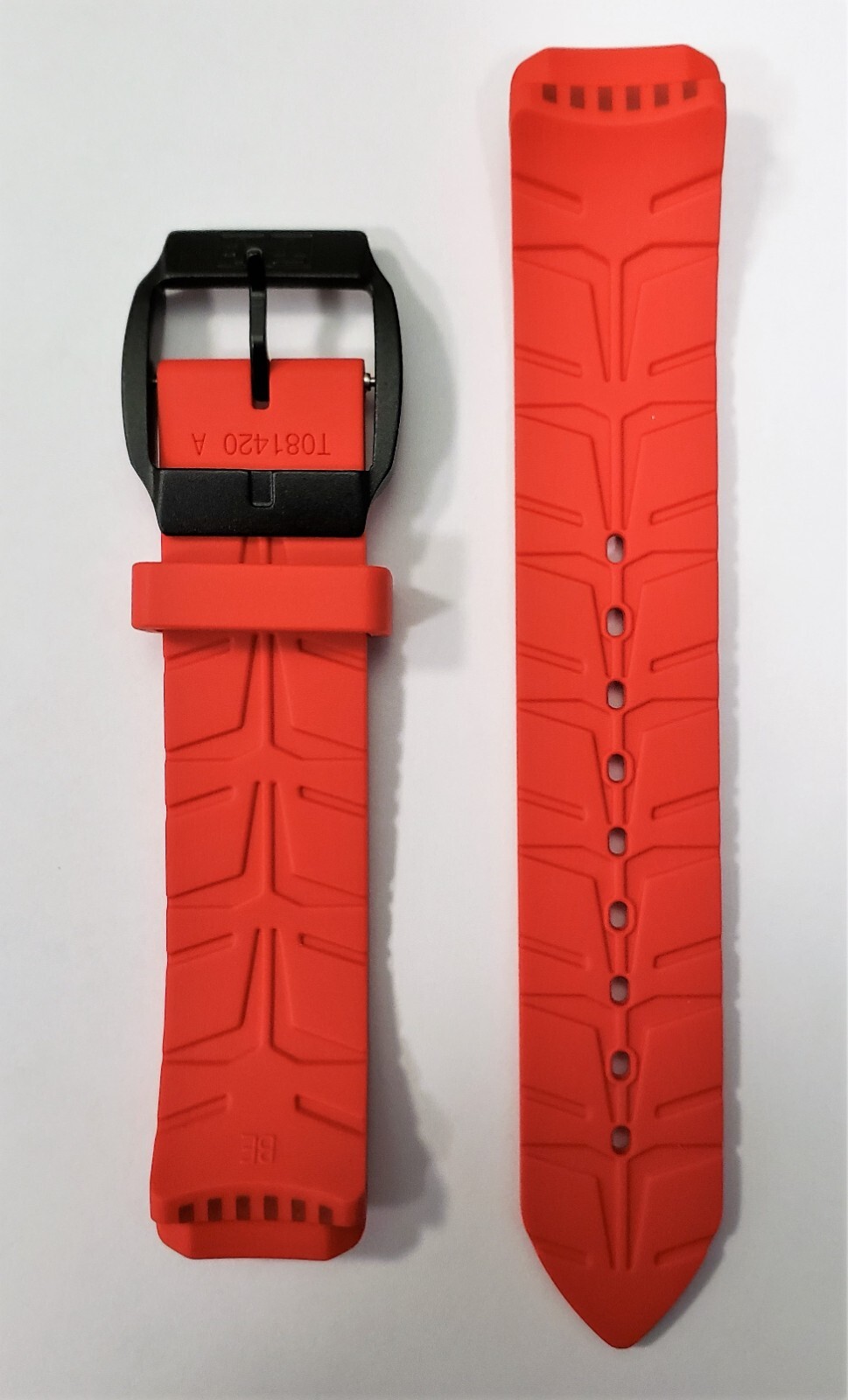 Original Tissot T-Race Touch T081420A RED Rubber Watch Band Strap with ...