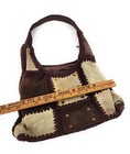 The Sak Original Brown Suede Patchwork & Crochet Purse | eBay