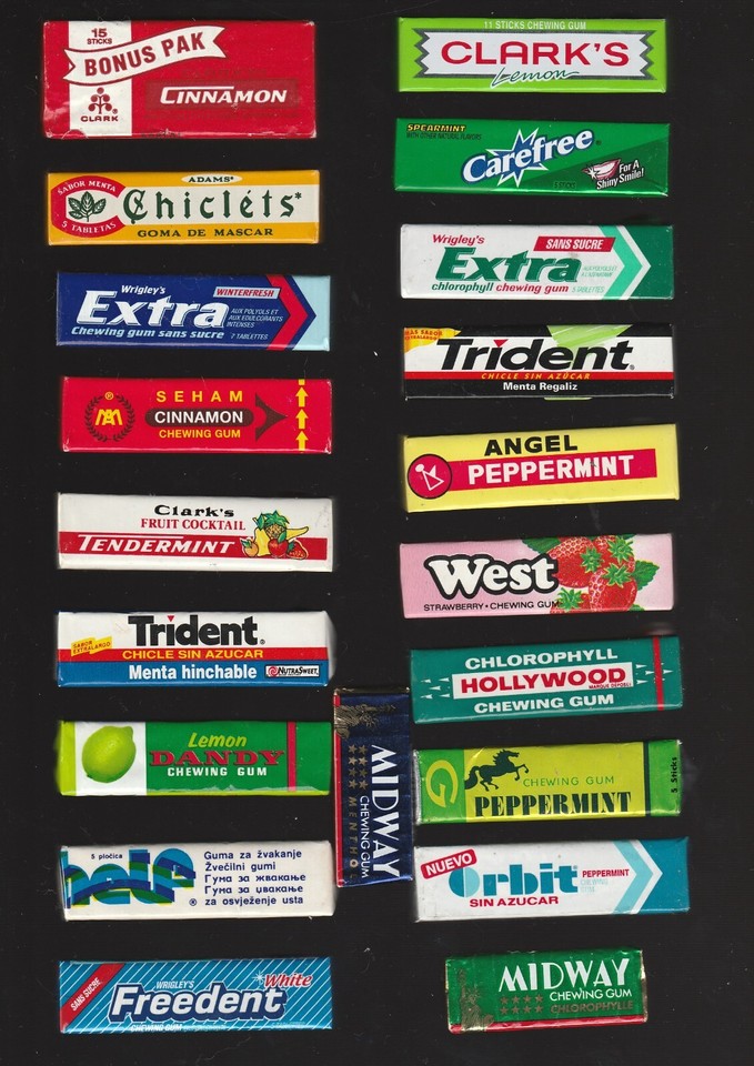 Advertising chewing GUM PACK --- ADAMS CHICLETS CLARK MONDELEZ "1 PIECE ...