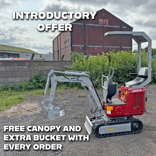Crytec Micro Mini Excavator | 2 Buckets l Delivered l Canopy l Swing ...