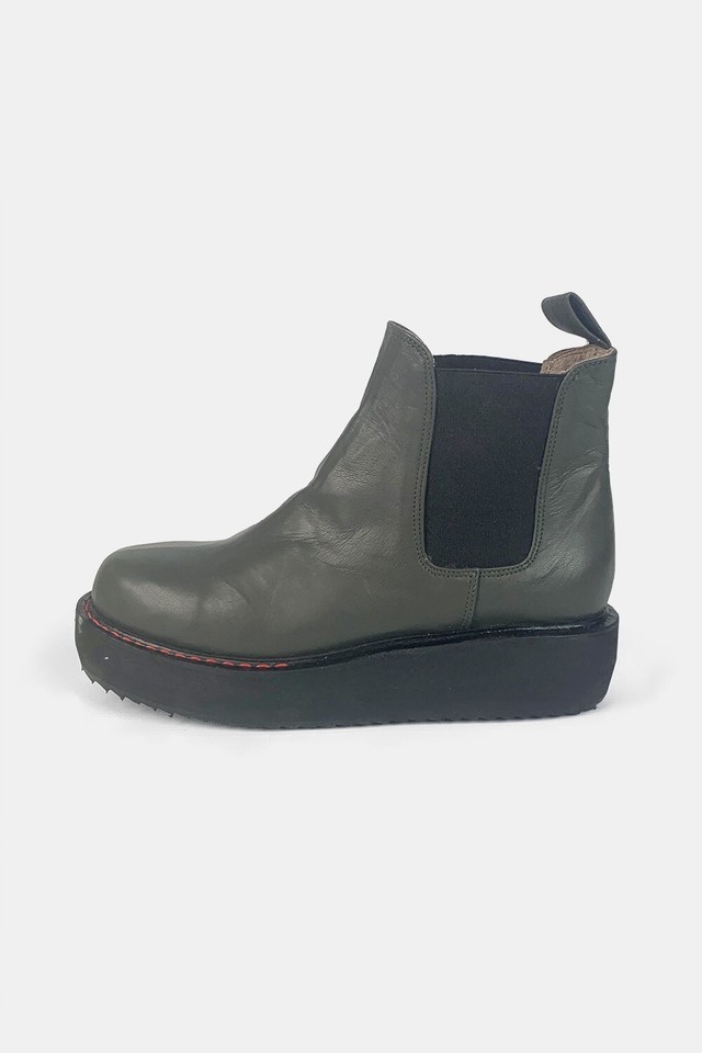 Bread and Butter Green Leather Chelsea Boots. Size EU39 / UK6 | eBay UK