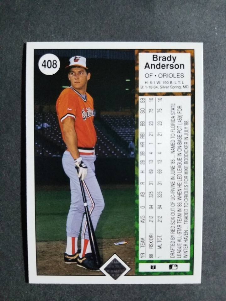 1989 Upper Deck BRADY ANDERSON rookie card # 408 [C27] | eBay
