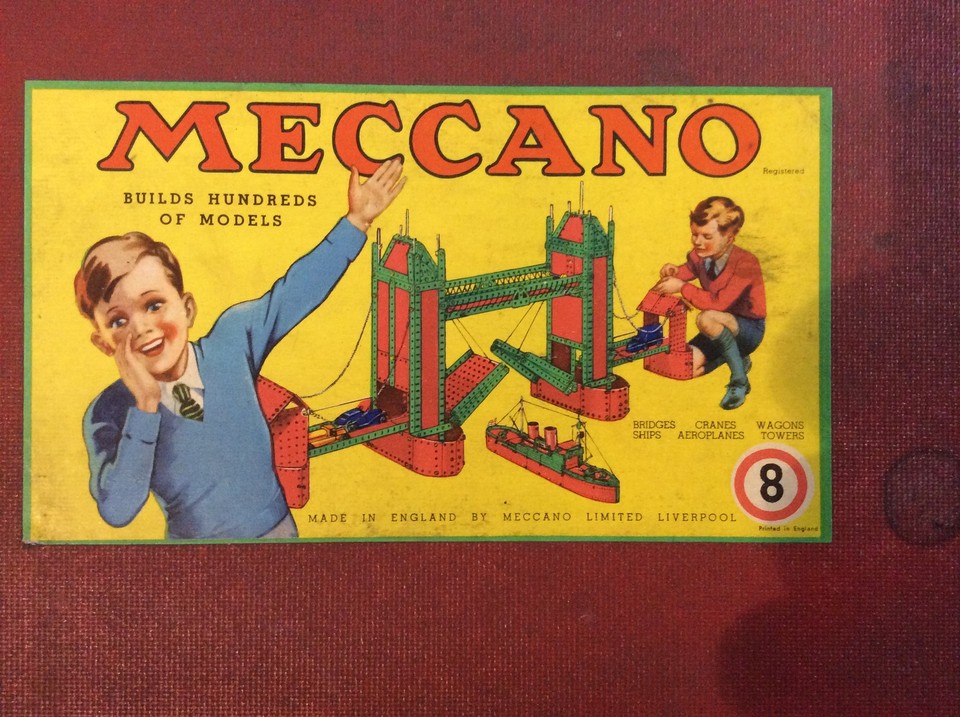 Meccano Construction Set 8 Manufactured Nov 1950 Original Boxed Wired ...