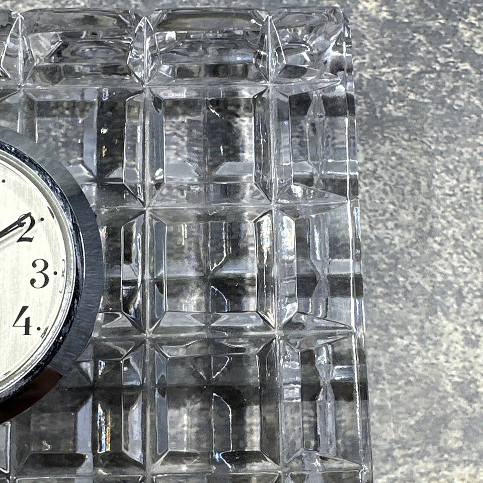 Waterford Crystal Square Bevel Edge Design Small Desk Clock Ireland | eBay