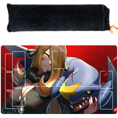 Garchomp Cynthia Playmat TCG Card Game Play Mat Gaming Desk Mat Mouse ...