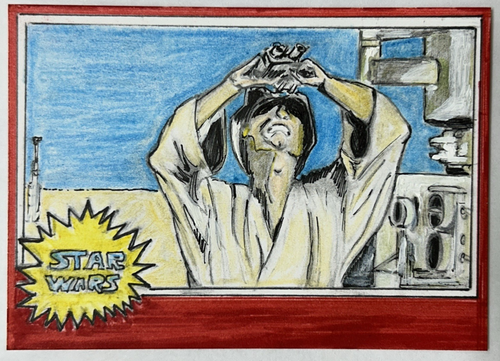 ACEO Sketch Card Original Art Star Wars Luke Skywalker Tatoonie 1/1 Sci ...