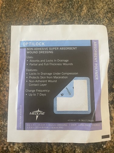Medline OptiLock Super Absorbent Wound Drainage Dressing 4x4 - Good For ...