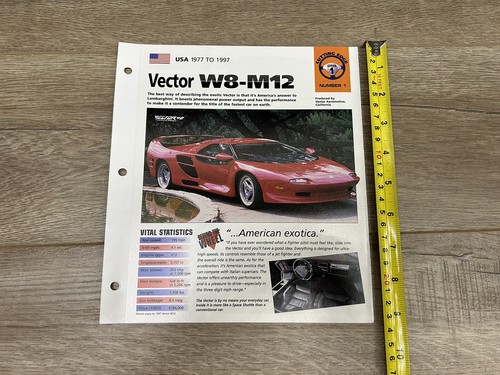 Hot Cars Street Racers Vector W8-M12 #1 Folder Brochure Spec Sheet | eBay