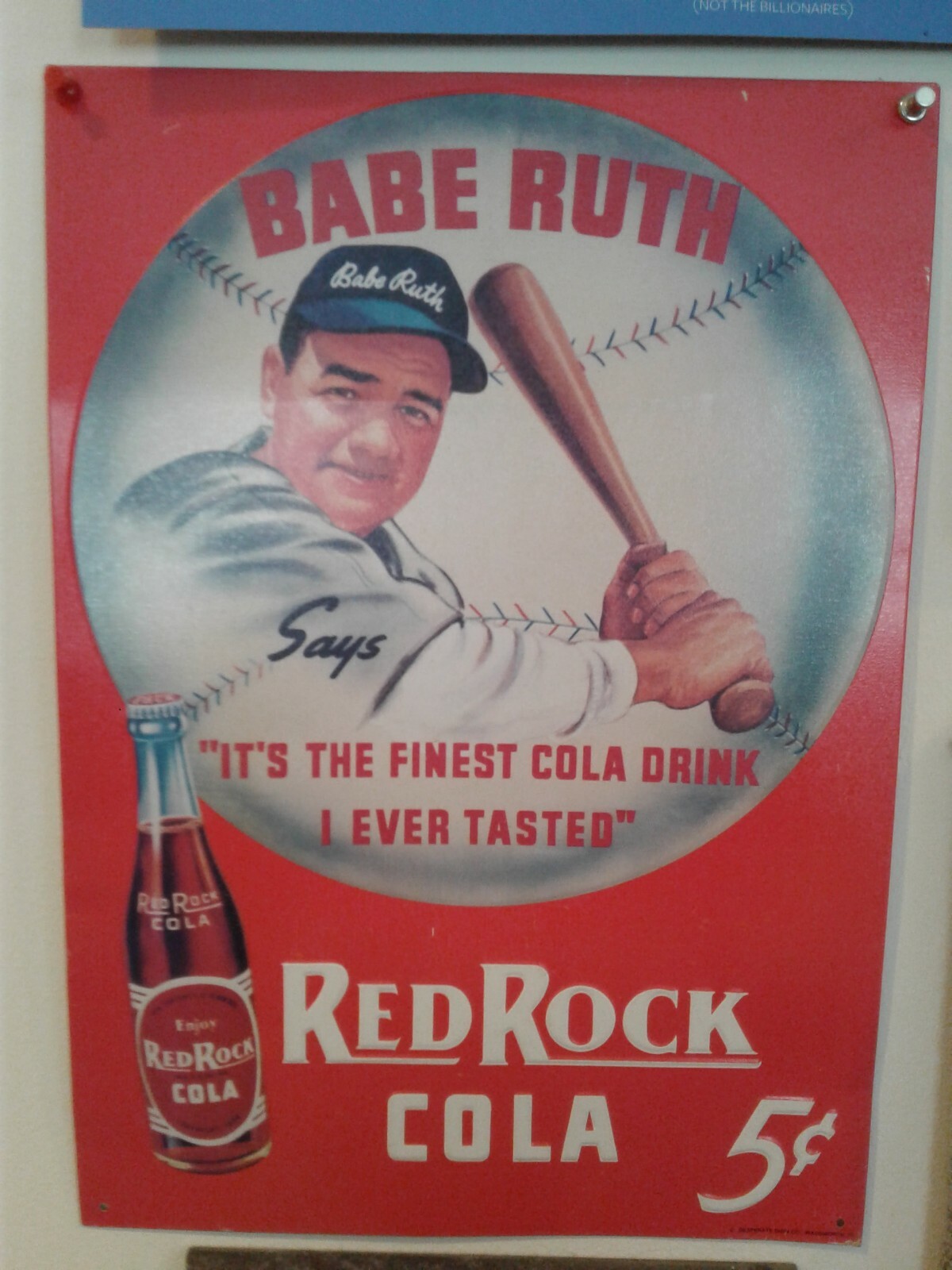 Babe Ruth Red Rock Cola Man Cave 12x16 tin sign | eBay