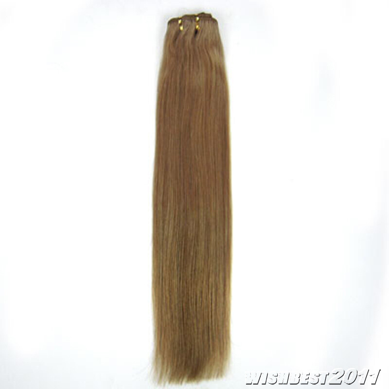 Full Head Double Weft Sew in Weft Hair Extensions Weave Real Human Hair ...