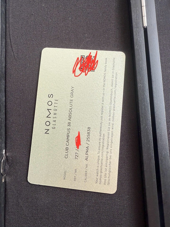 NOMOS Club Campus 38 Absolute Grey Ref.727 | eBay