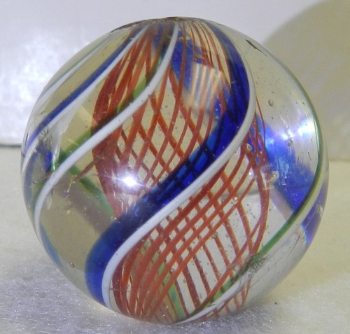 #19448m Large 1.30 Inches German Handmade Red Latticino Swirl Marble | eBay