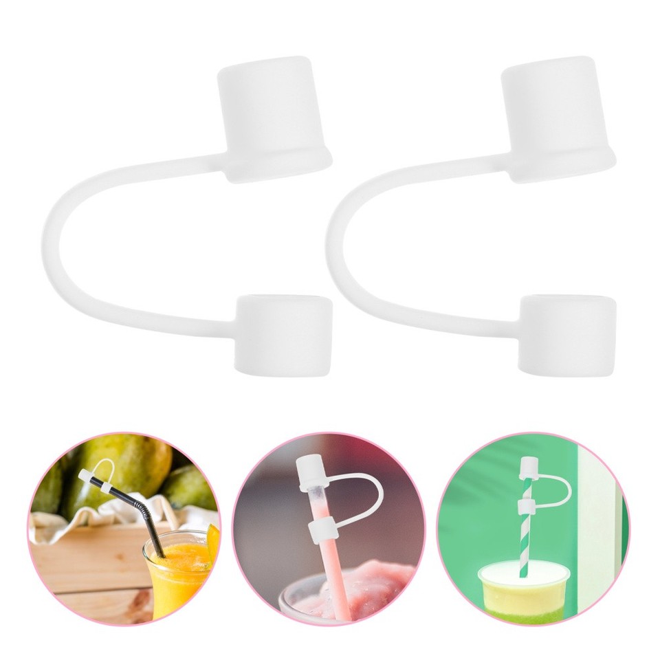 4pcs Straws Tips Silicone Straw Covers Straw Decorative Caps Straw ...