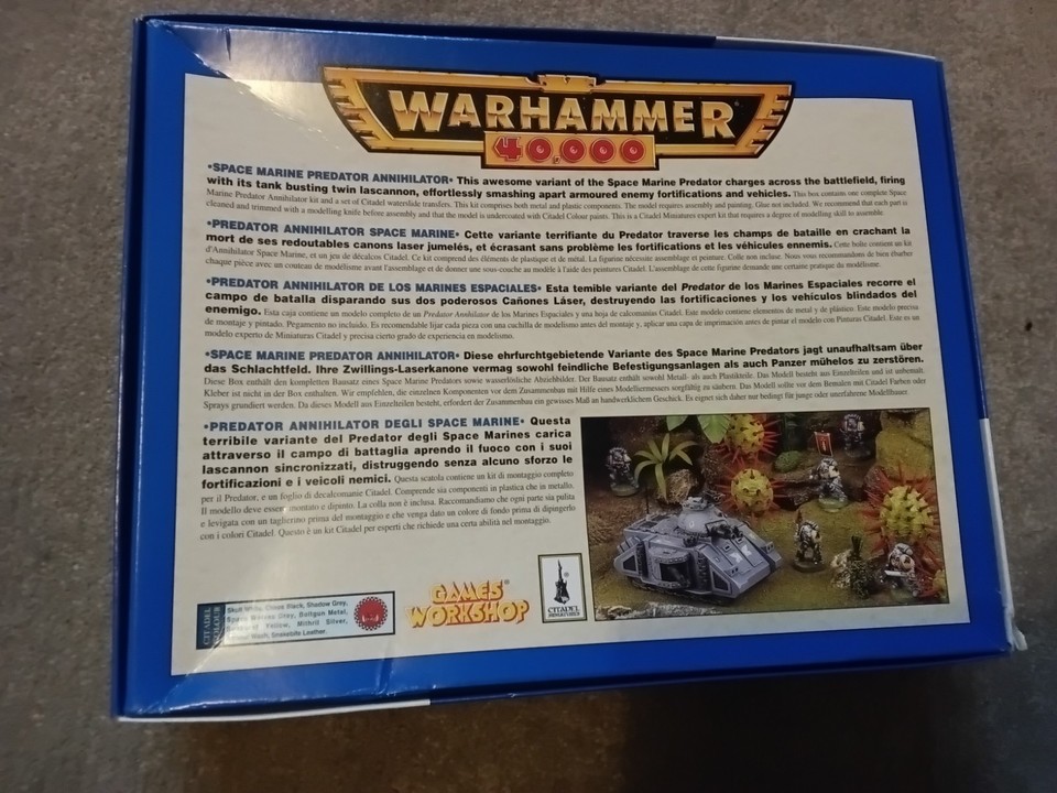 Games Workshop Warhammer 40k 1997 Space Marine Predator Annihilator ...