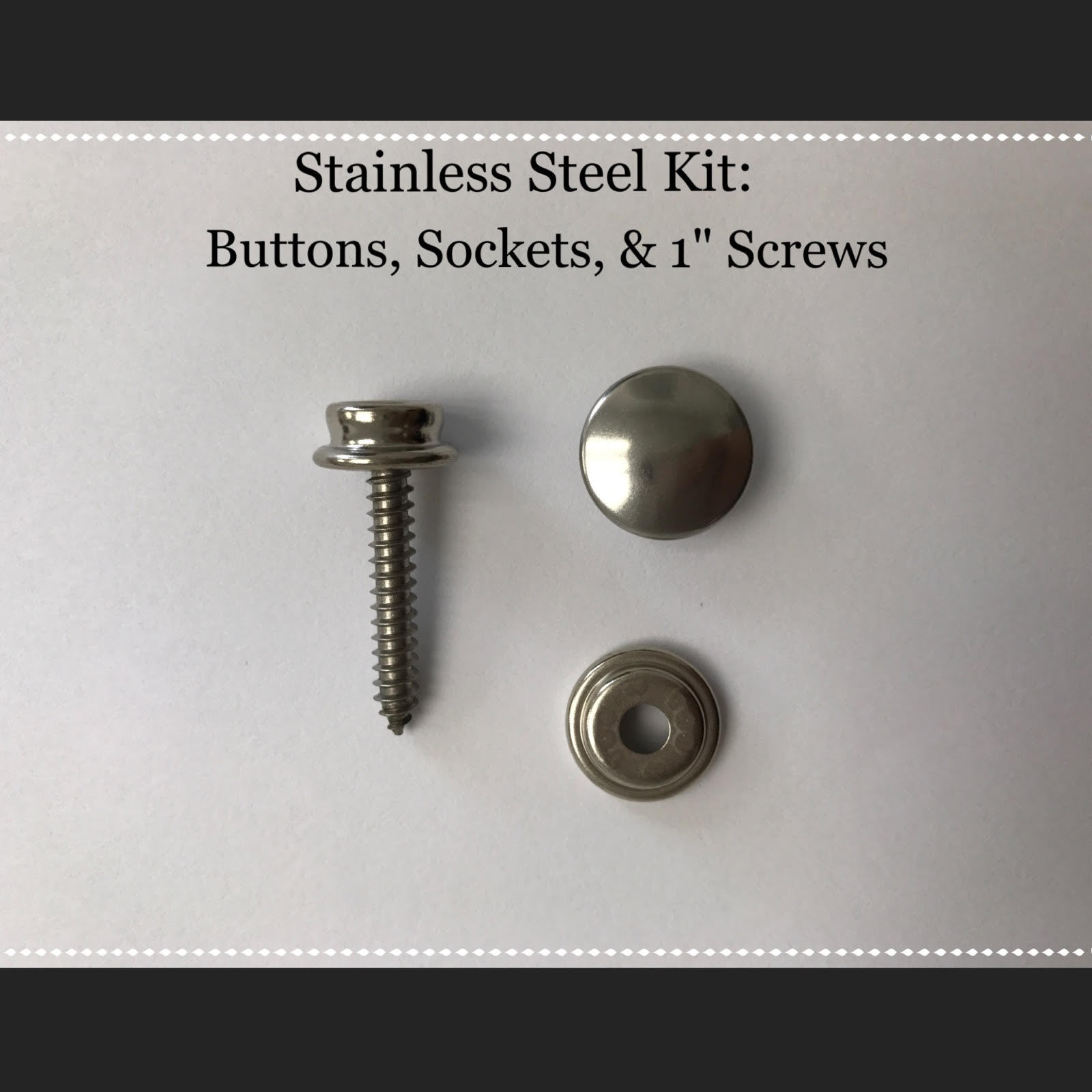 Stainless Steel DOT Button Socket and 1" Screw #8 Kit 15 sets | eBay