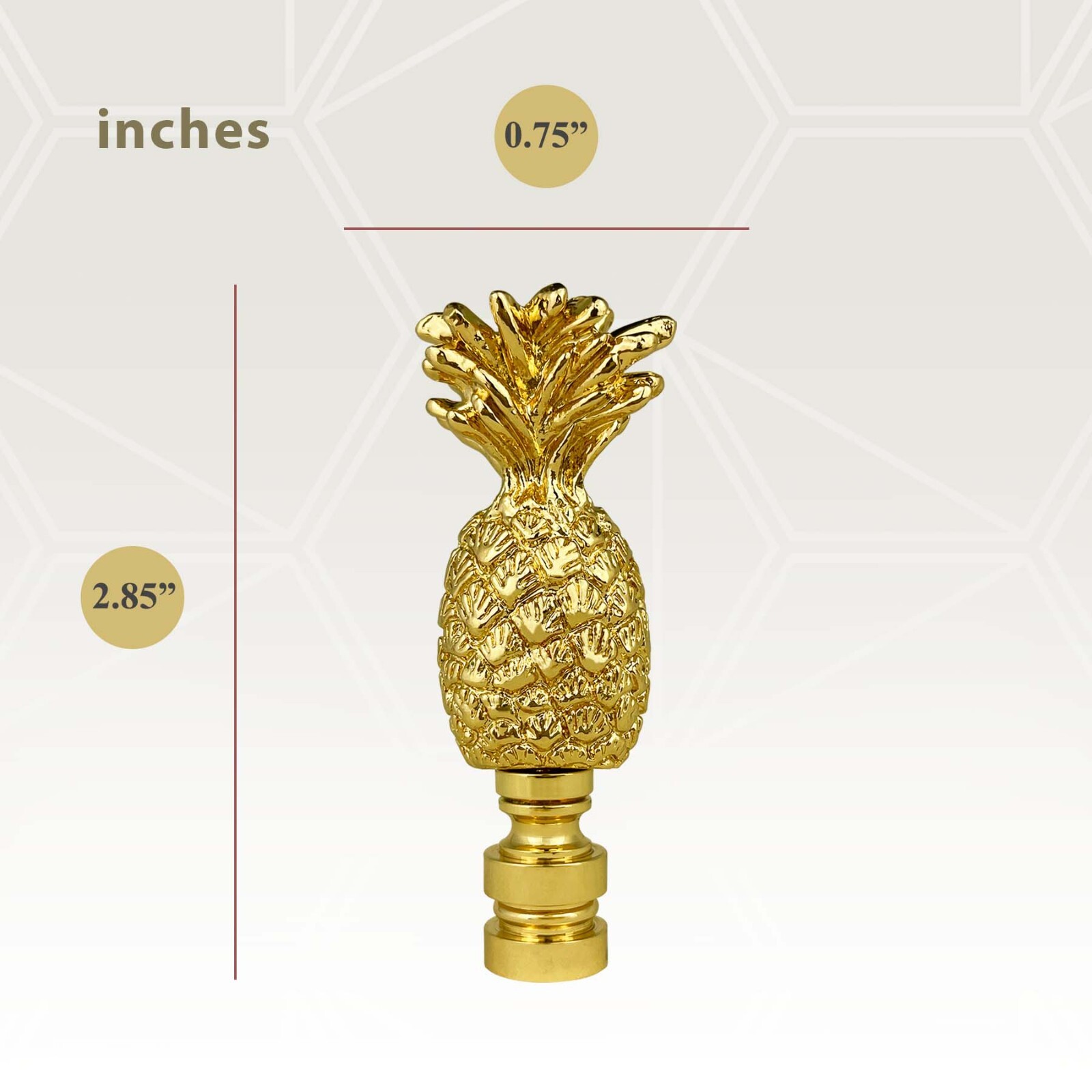 Royal Designs, Inc. Lamp Finial Resort Pineapple Tropical Shade Topper ...