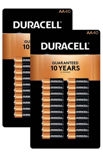 DURACELL AA batteries 2 packs X 40 ct. FREE PRIORITY SHIPPING COPPERTOP ...
