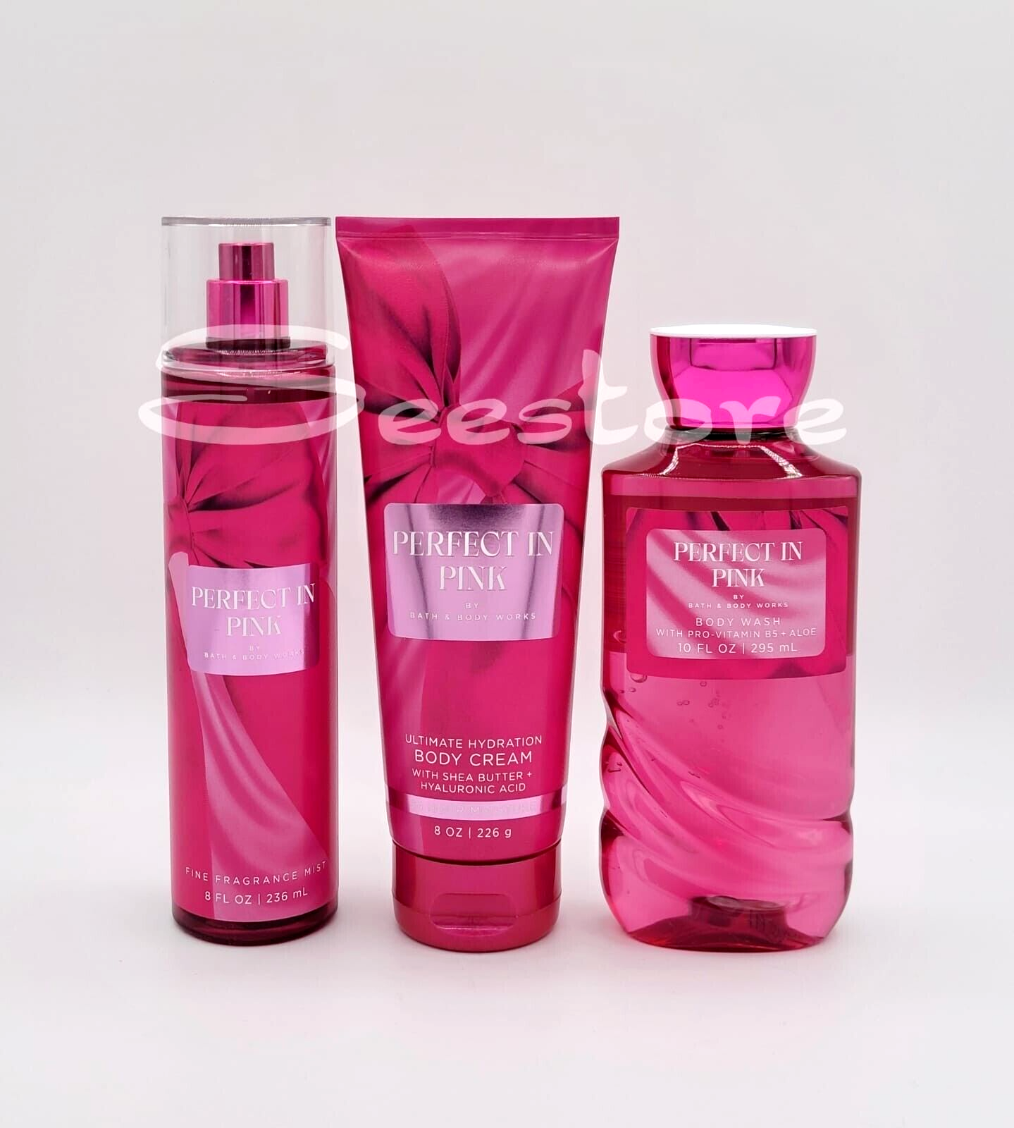 Bath & Body Works Perfect in Pink Body Mist Shower Gel & Body Cream Set ...