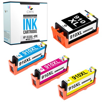 CMYi 4-PK Compatible HP 910XL Ink Cartridges for OfficeJet Pro 8028e ...