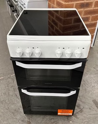 (887) Hotpoint 50cm Ceramic Hob Electric Cooker - HD5V92KCW/UK | eBay UK