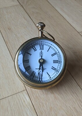 Antique Victorian Brass Paperweight Clock. Romal numeral Classic ...