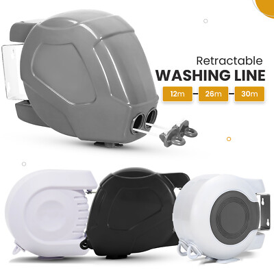 Retractable Washing Reel Line Clothes Double Laundry Wall Mounted ...