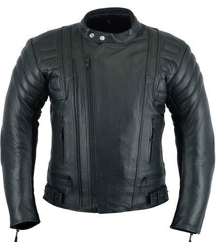 Stealth Motorbike Leather Jacket Motorcycle Double Zip Front | eBay