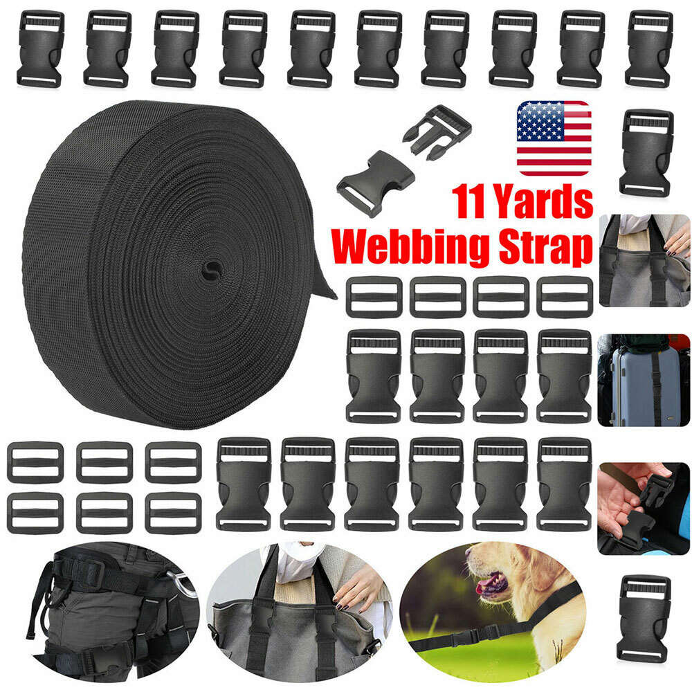 1Inch Nylon Webbing Strap Sets Plastic Flat Buckle Side Release ...