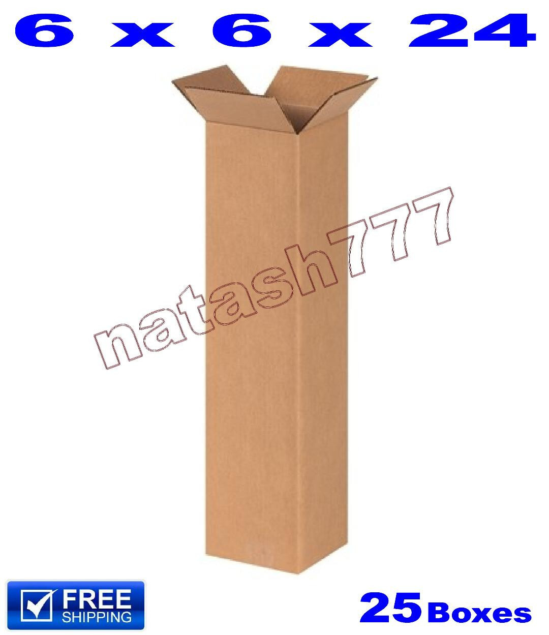 25 - 6x6x24 Cardboard Boxes 32ECT Mailing Packing Shipping Corrugated ...
