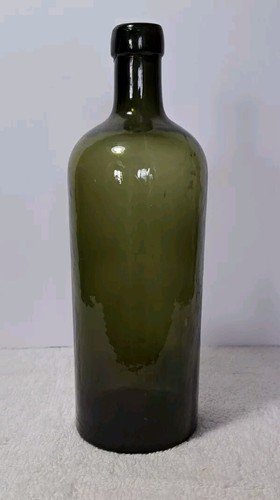 Vintage Olive Green Whiskey Ale Bitters Glass Bottle 9" Tall Maker Mark ...