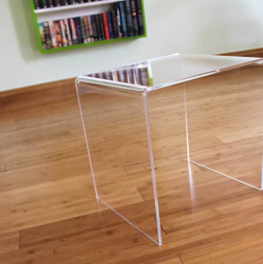 Clear Acrylic Plastic Side Table Hygienic Easy Clean Living Room End ...