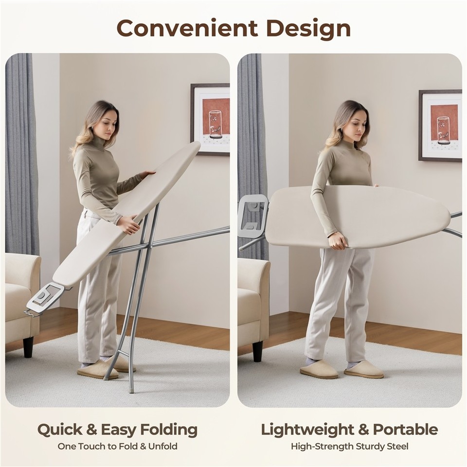 Foldable Ironing Board Height-adjustable Iron Table with 4 Legs for ...