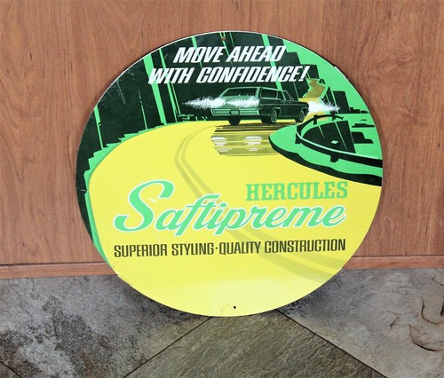 VINTAGE HERCULES SAFTIPREME SHOWROOM TIRE DISPLAY TIN SIGN | eBay