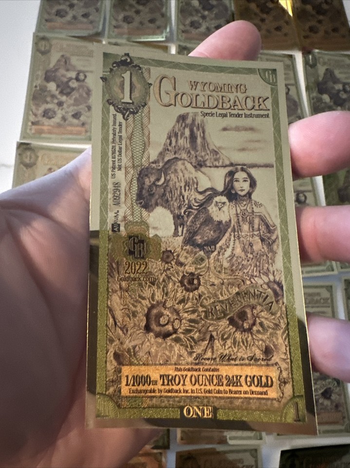 Wyoming Goldbacks 1 Note 24k Gold Aurum Mint Uncirculated Lot Of 25 ...