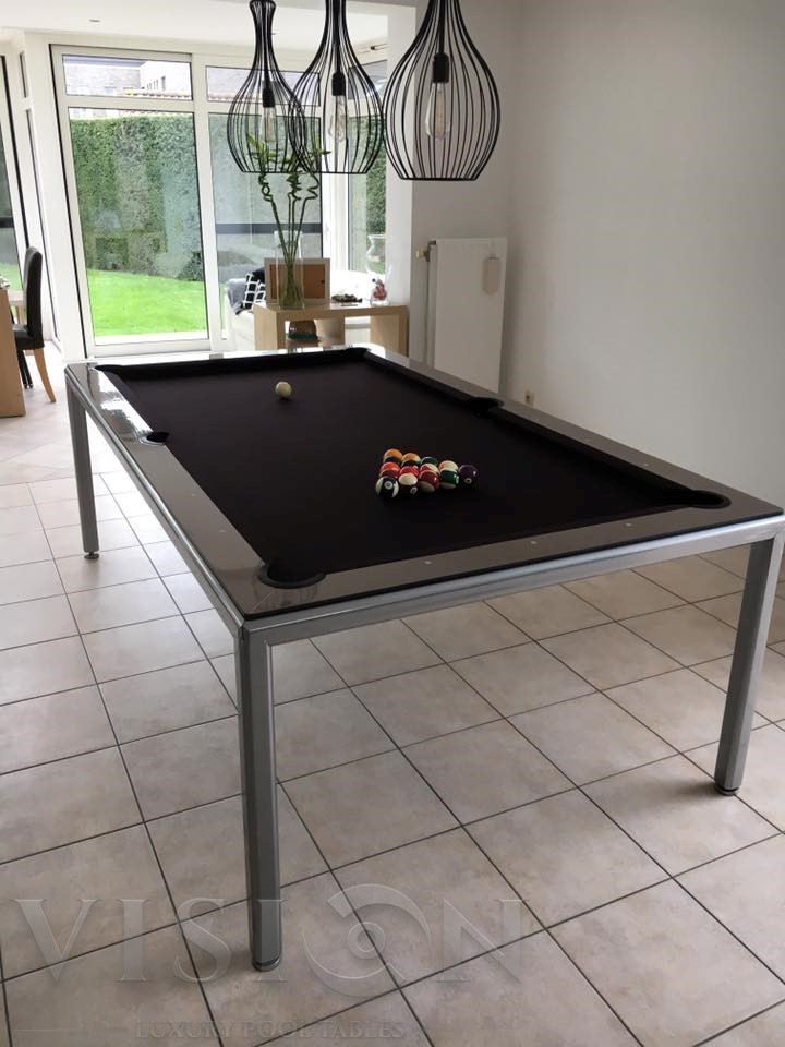 Silver 7' Modern Convertible Pool Billiard Table 'Ultra'; dining/desk ...